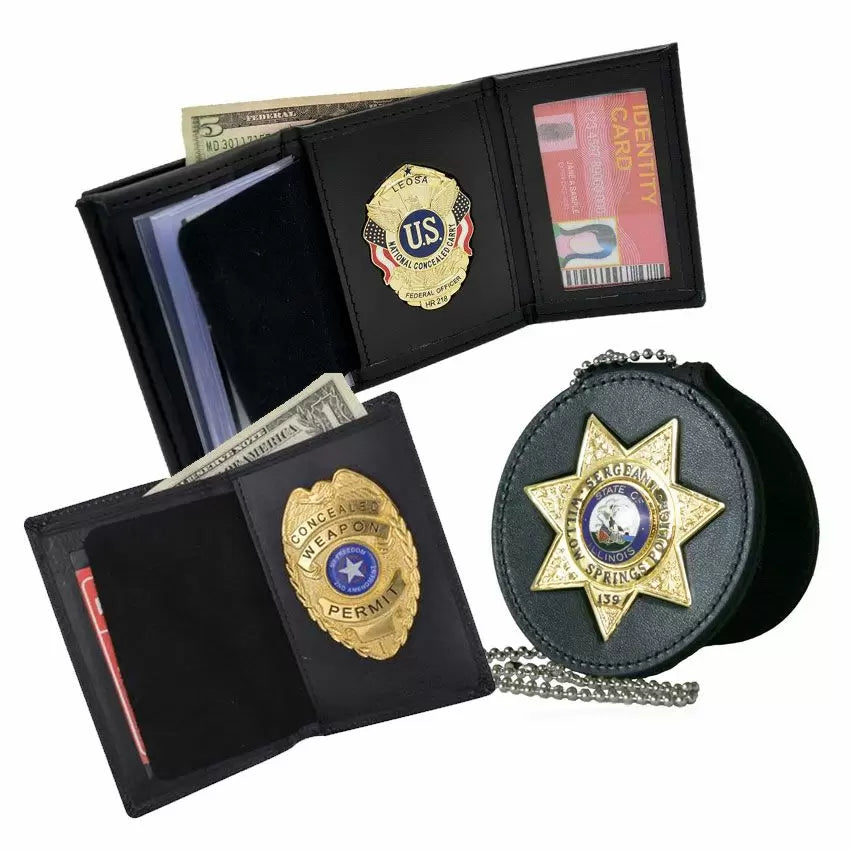 Custom Leather Police Badge Wallets | Buy Now | Kingdom Pins